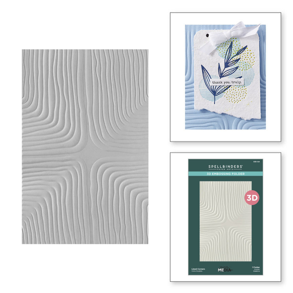 Spellbinders 3D Embossing Folder; Modern Botanicals - Lined Corners ...